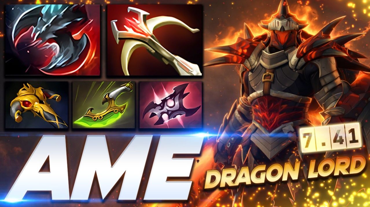 [7.41] AME DRAGON KNIGHT — профессиональный геймплей в Dota 2 [Смотри и учись]