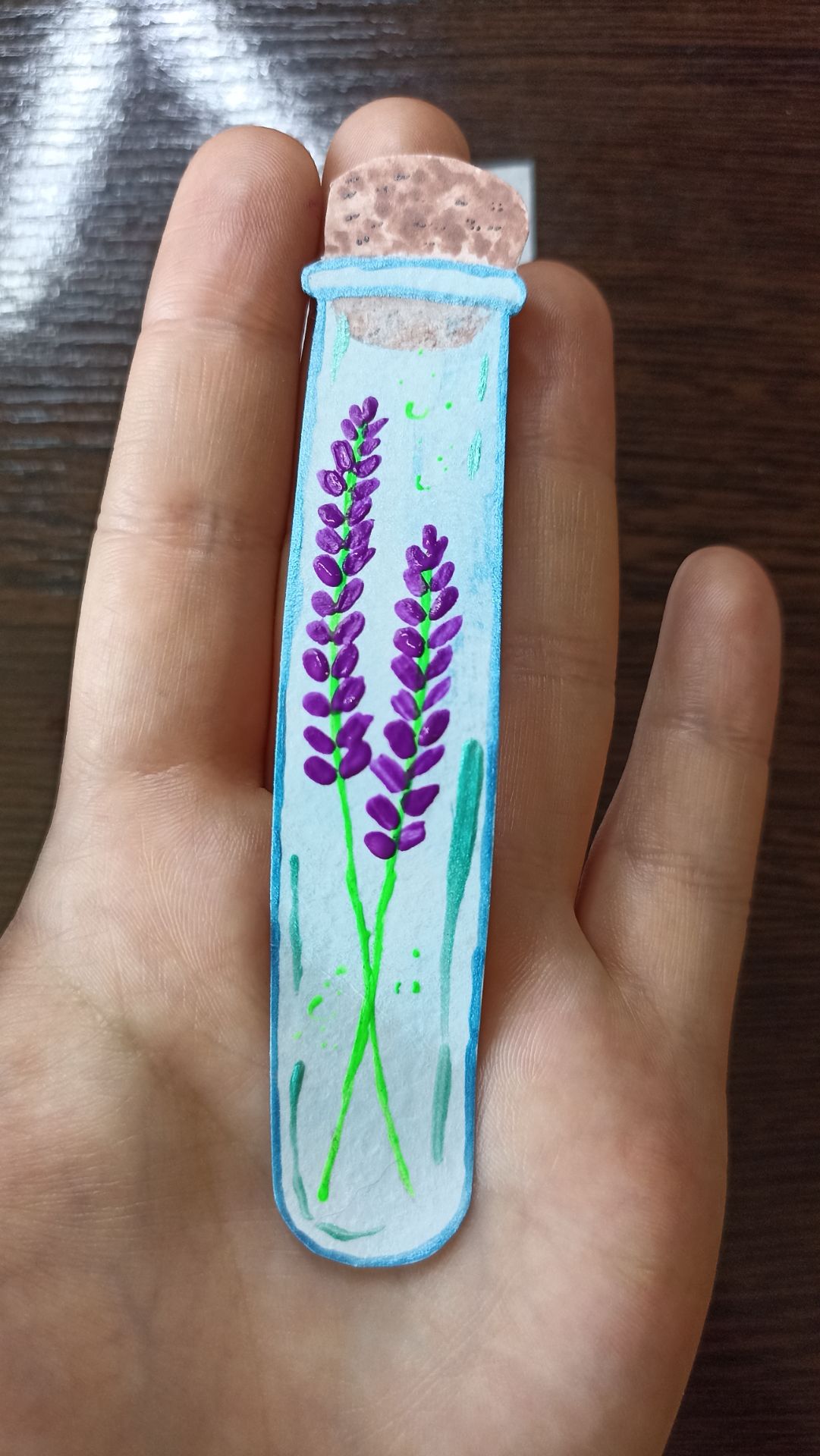 Закладка для книги в виде колбочки с цветочком