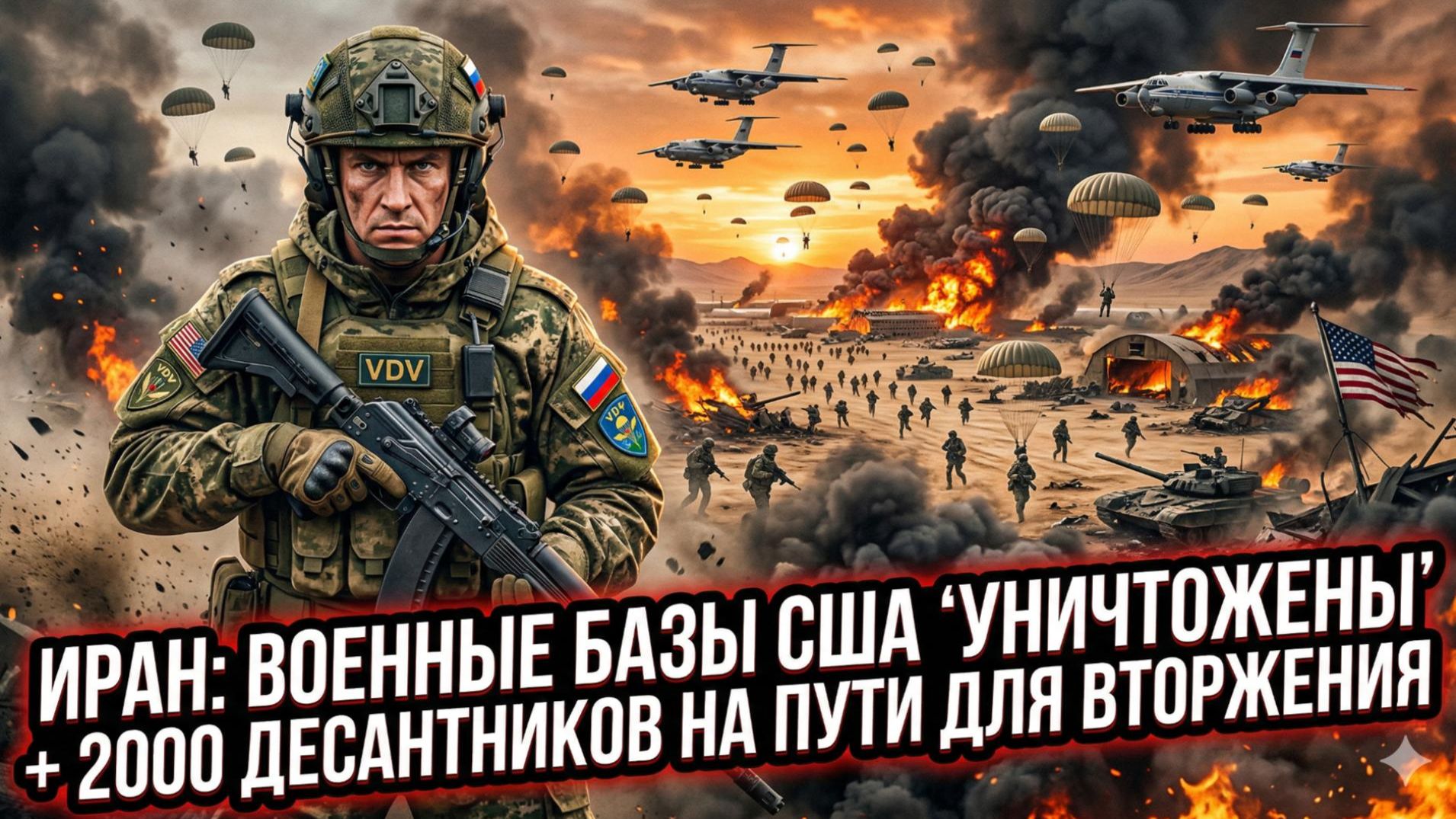 🚨Латин Маруф | Срочно: Иран «ликвидировал» базы США - 2000 парашютистов уже в пути для вторжения!