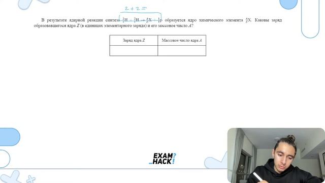 В результате ядерной реакции синтеза образуется ядро химического элемента A ZX. Каковы заряд-№28117