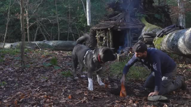 XAKAN _ ; Строительство теплого укрытия и камина в стиле бушкрафт