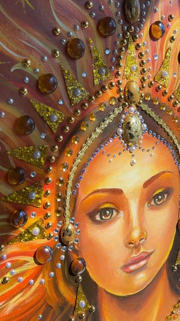 Картина акрилом Солнце.