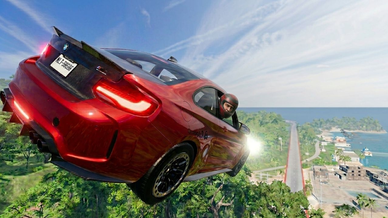 BeamNG Drive - Эпичные высокоскоростные прыжки на автомобиле