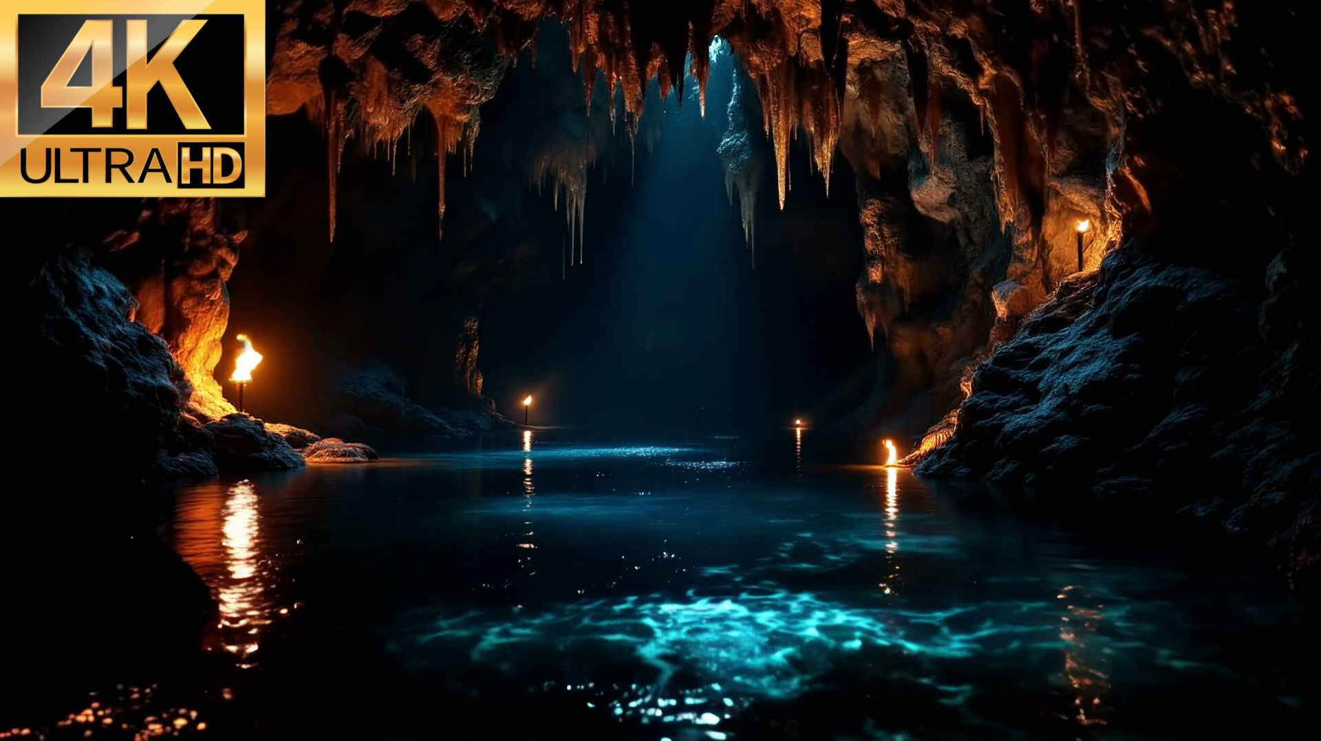 Пещеры 4k c объёмным звуком, расслабляющая музыка для медитации, Screensavers