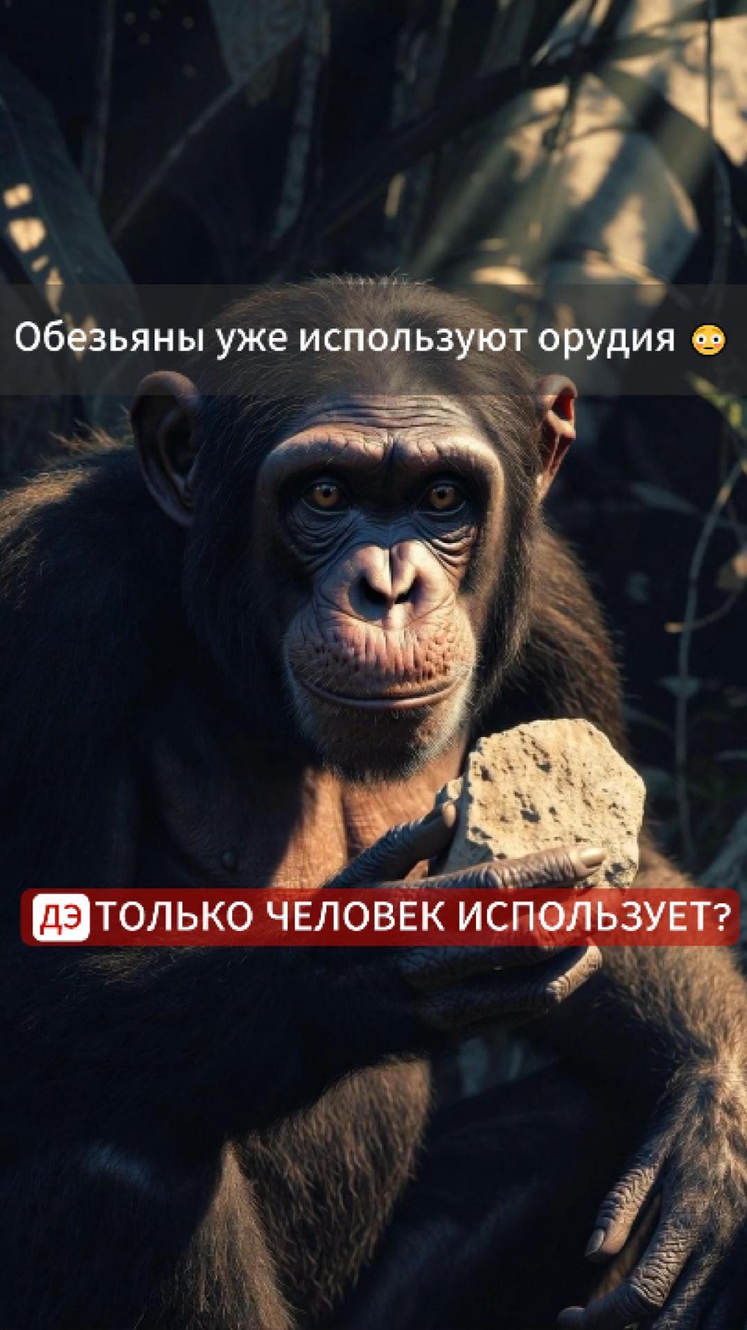 Обезьяны уже используют орудия 😳 #эволюция #наука