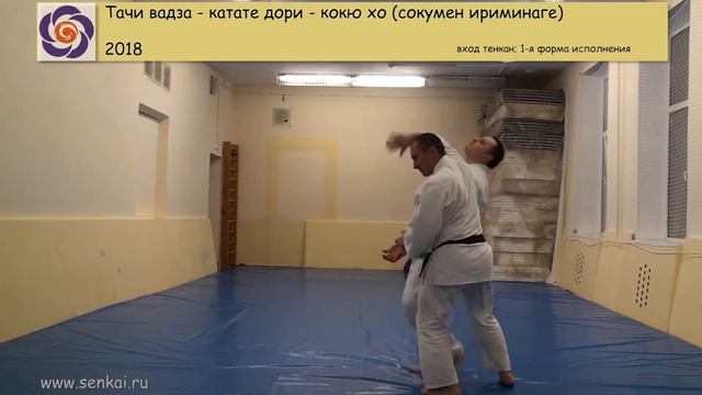 Техника айкидо：  катате дори - кокю хо вход тенкан 1-я форма [Zy4-ill_jKw]