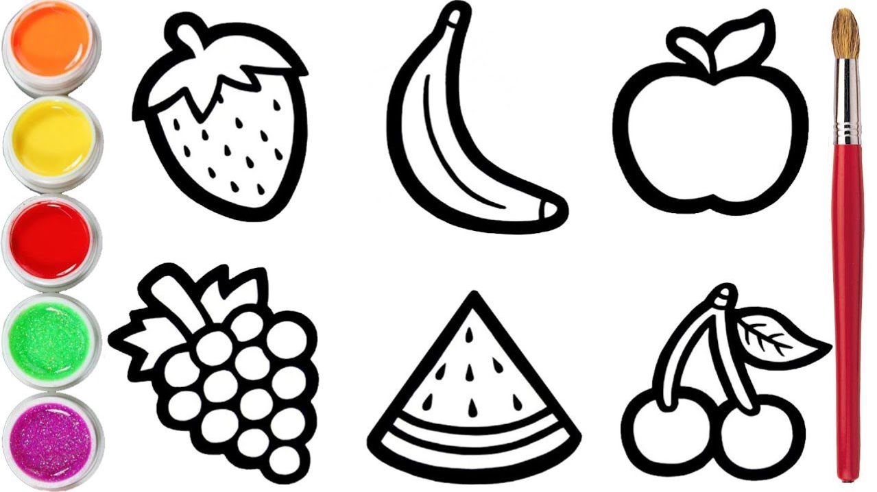 Мультик для детей-Рисование Фрукты для детей/Как нарисовать ФРУКТЫ для детей