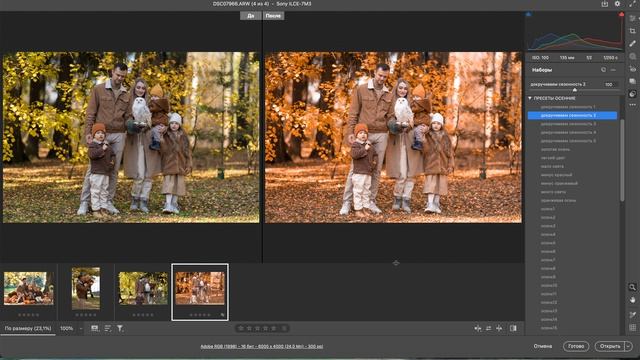 мои осенние пресеты уникальные и универсальные, потому что ими можно обрабатывать везде