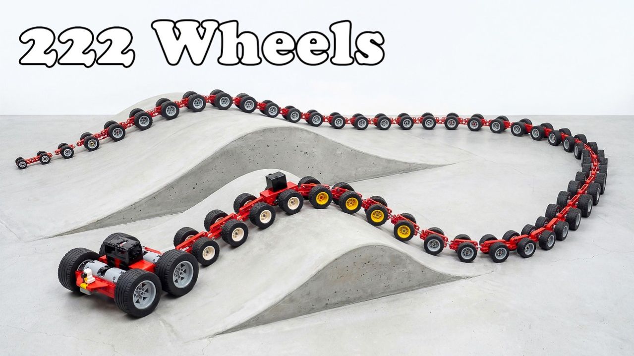 Создание сверхдлинного транспортного средства Lego на 222 колесах