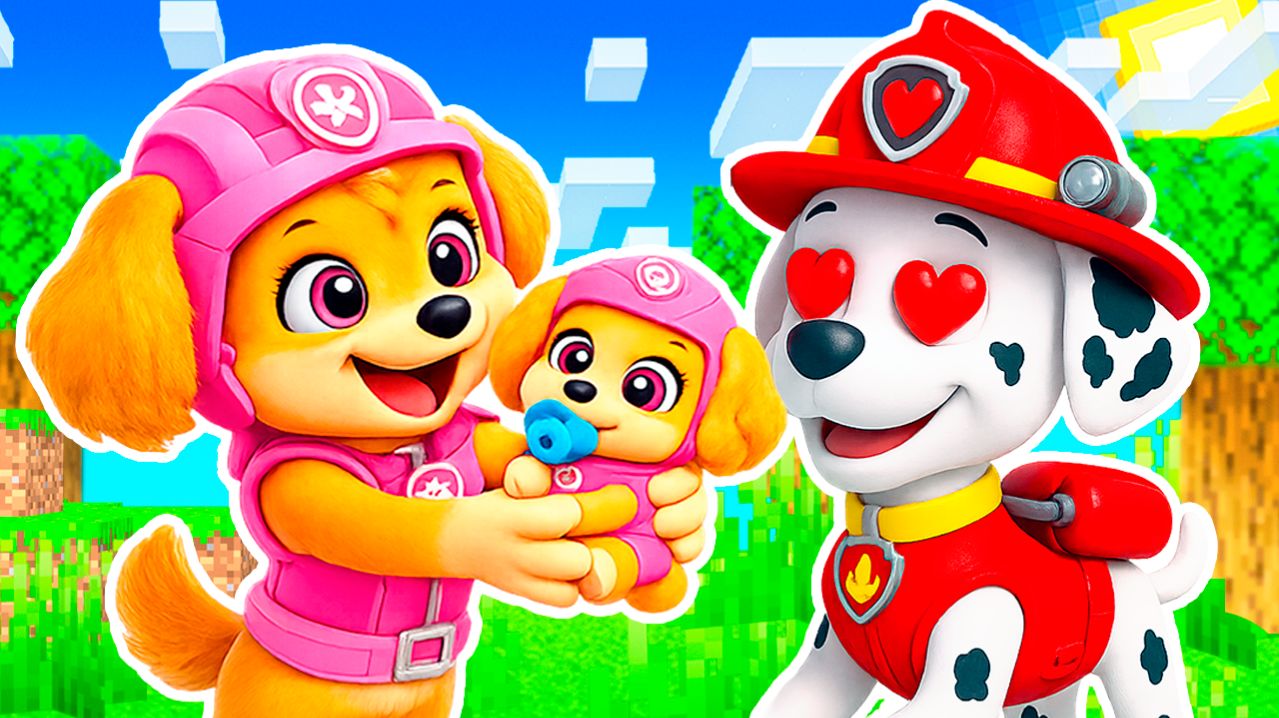 У СЕМЬИ СКАЙ и МАРШАЛА РОДИЛСЯ РЕБЁНОК ДОЧЬ ЩЕНЯЧИЙ ПАТРУЛЬ в МАЙНКРАФТ