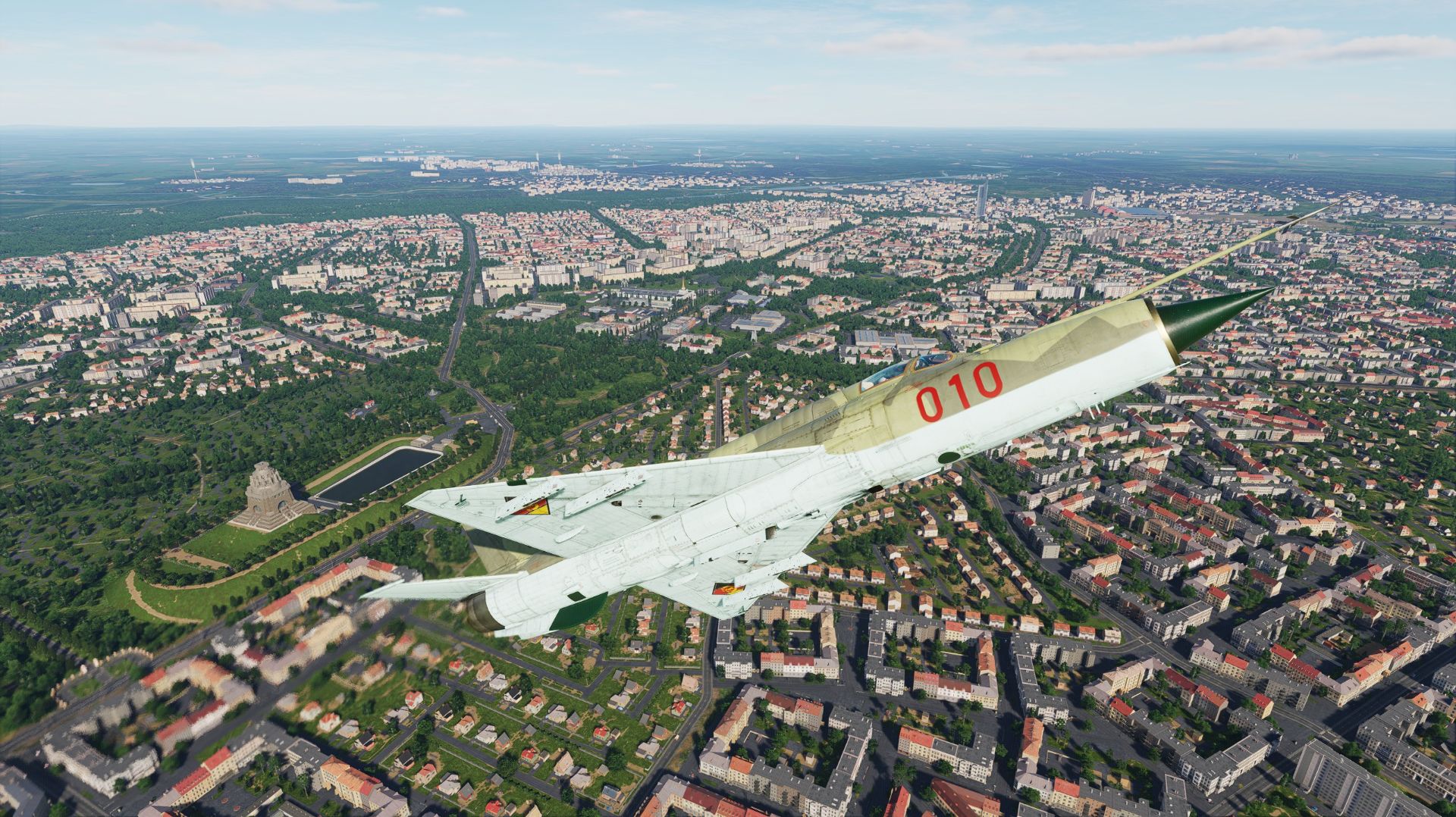 DCS: Cold War Germany - Flight over the city of Leipzig