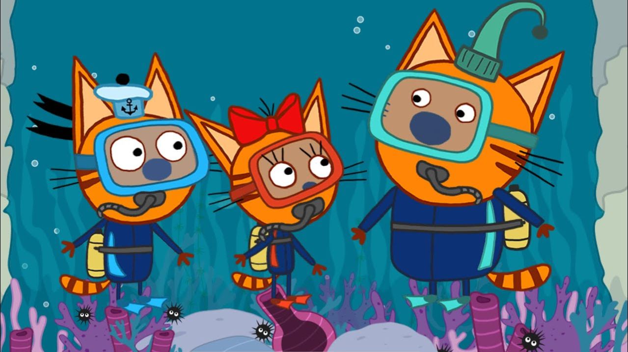 Три кота 🐱 Морское приключение! Дайвинг и весёлый мультфильм 🌊