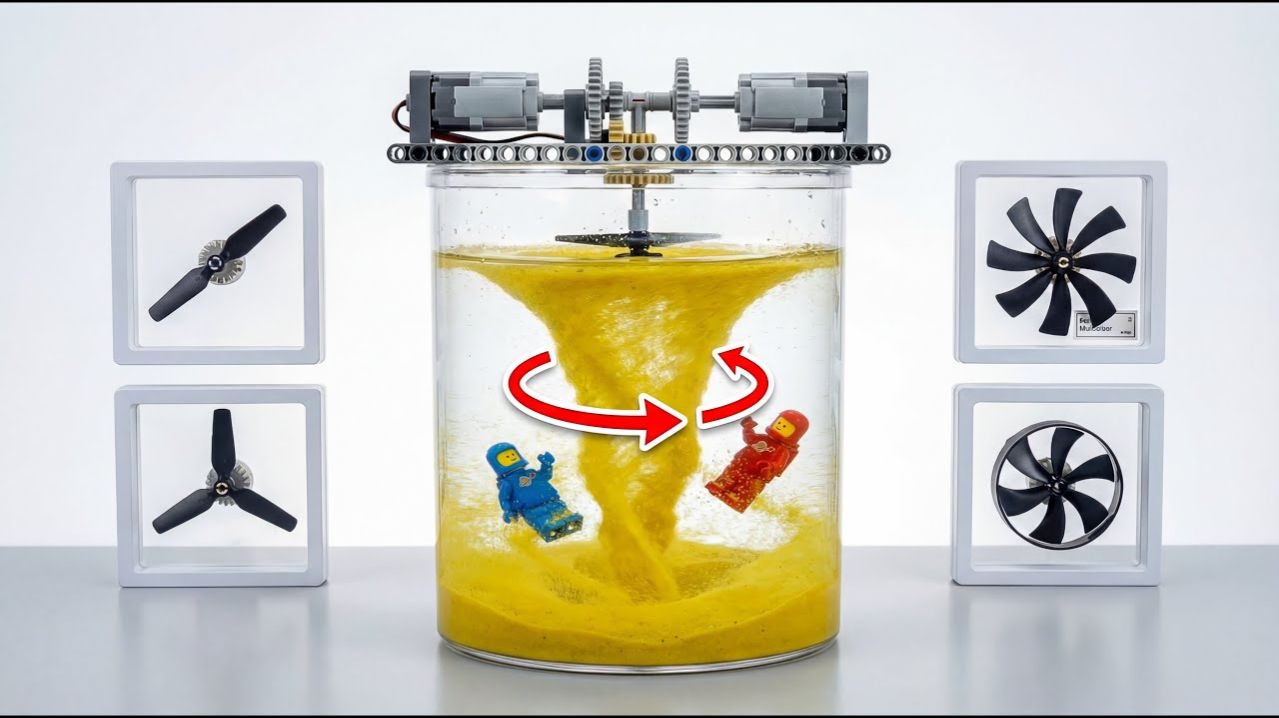 Эксперимент LEGO Propellers vs Sand Vortex под водой