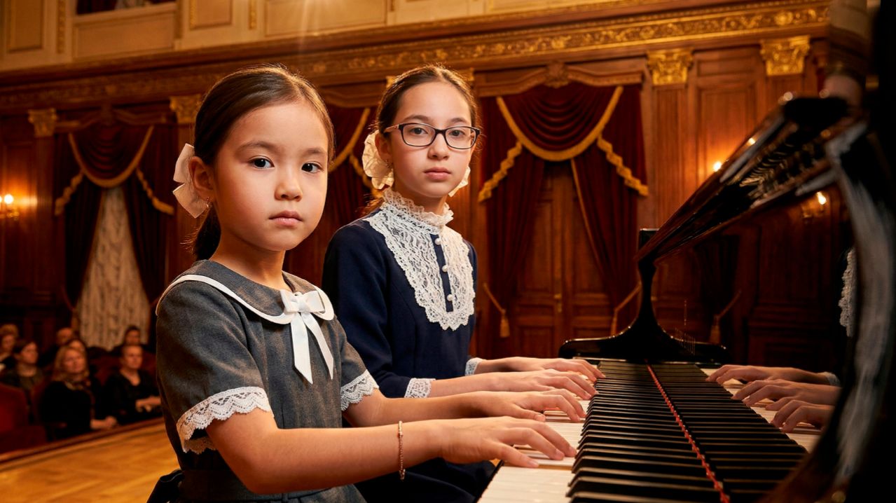 Л.Моцарт. Менуэт. Айриян Моника и Айриян Мэри. Фестиваль "Вершина таланта"