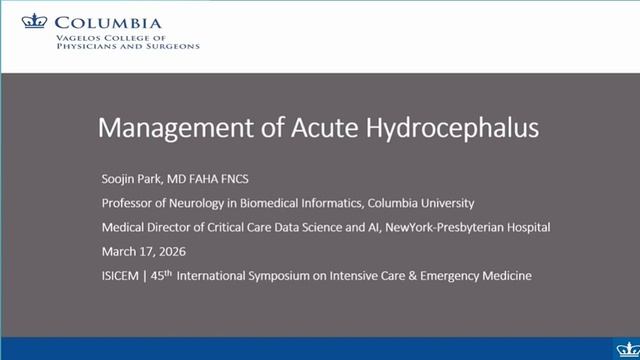 Intracranial hypertension ISICEM 45