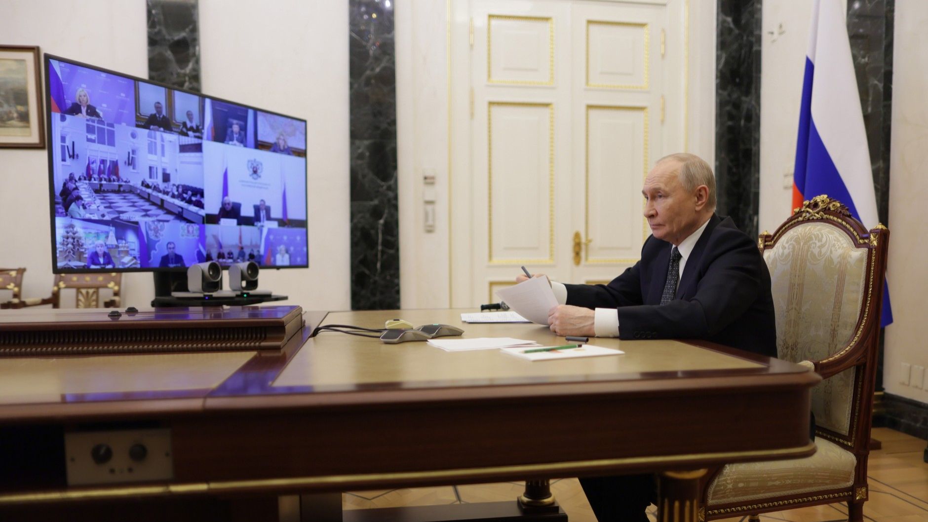 Владимир Путин провёл по видеосвязи заседание Совета при Президенте по культуре, 25 марта 2026