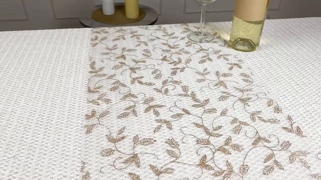 Ткань для декорирования ИЗЯЩНЫЙ ОРНАМЕНТ, веточки, кремовая, 35x200 см, 611583-3