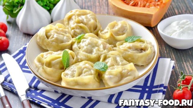 Сочные манты с мясом и тыквой