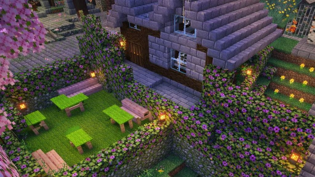 Minecraft СТРОЮ ПРОСТОЙ ДОМ С МИНИ ПАРКОМ!!!!