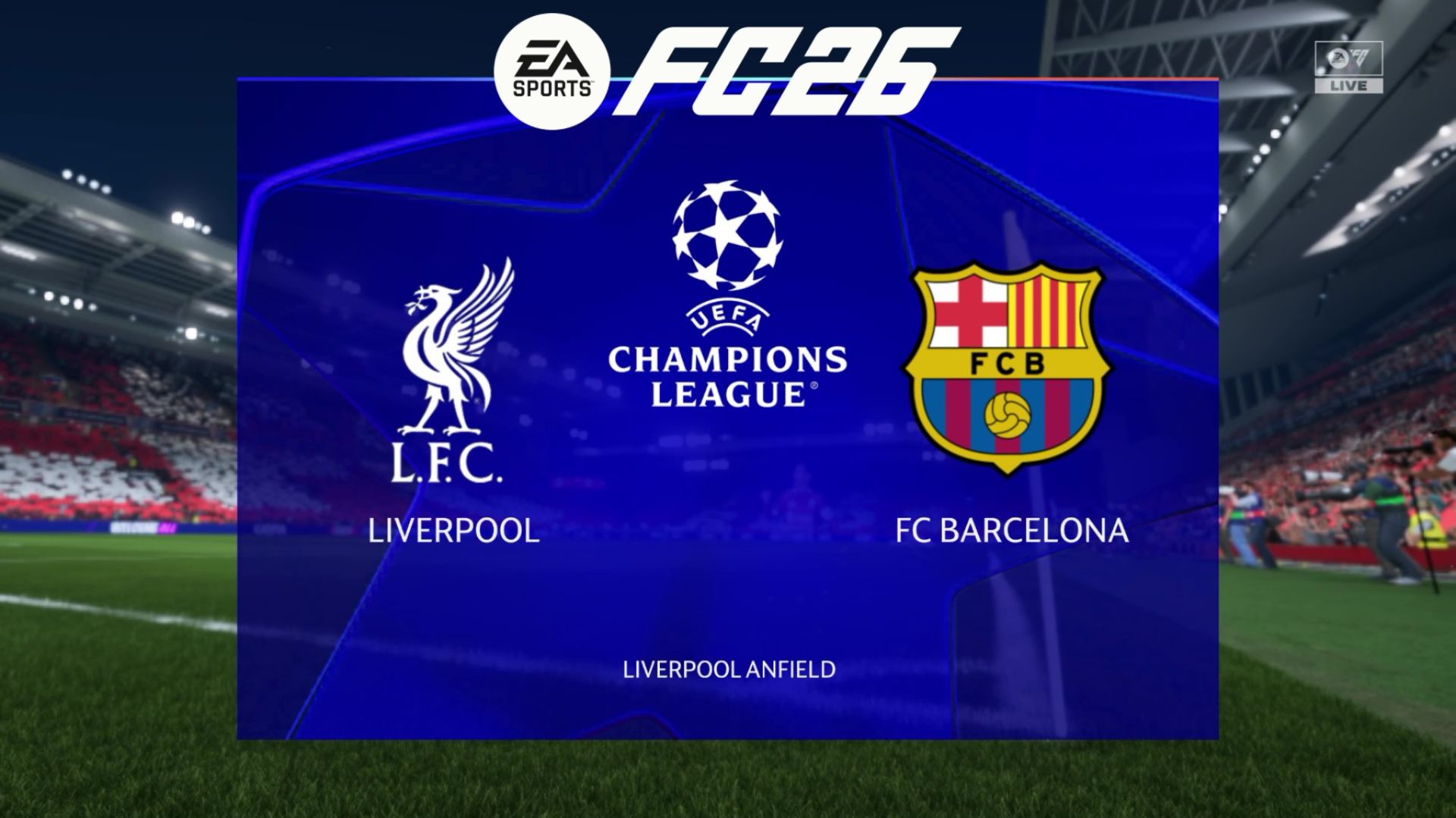 Ливерпуль - Барселона Лига Чемпионов 1 тур сезон 26/27 FC26