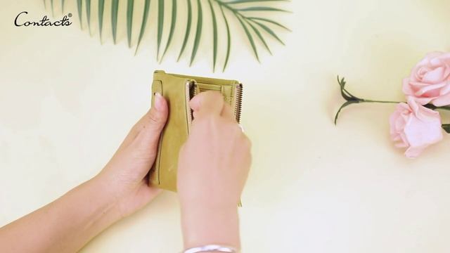 Женский кожаный бумажник с отделениями для монет и карт CONTACTS