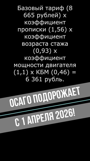 ОСАГО подорожает с 1 апреля 2026!
