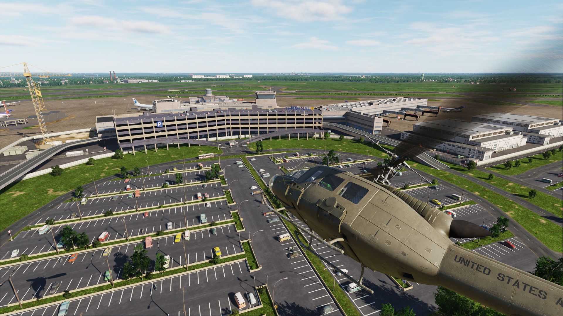 DCS: Cold War Germany - Flight over the Dusseldorf Airport terminal
