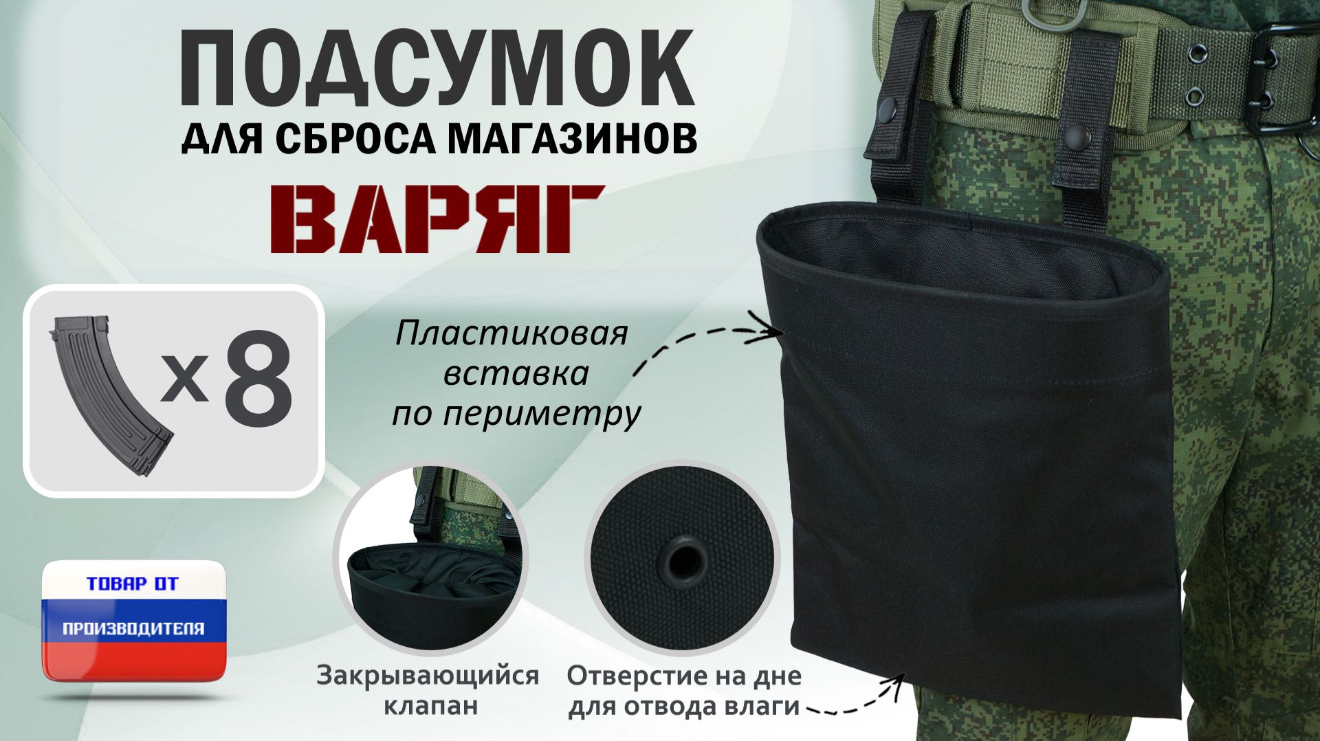 Подсумок для сброса магазинов "Варяг". Цвет: черный. Промо-ролик.