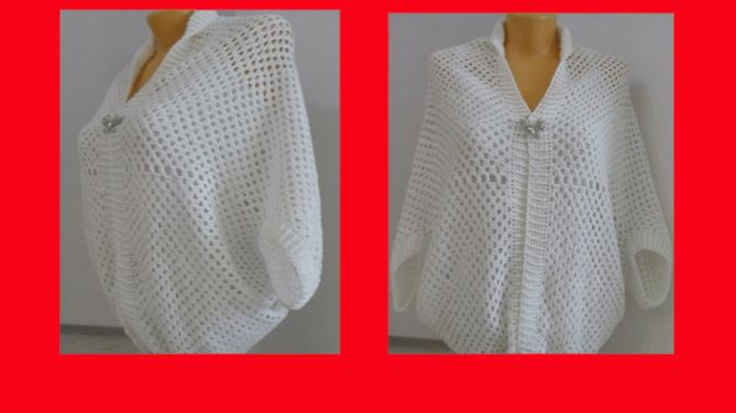 Кардиган  " КОКОН" , вязание КРЮЧКОМ