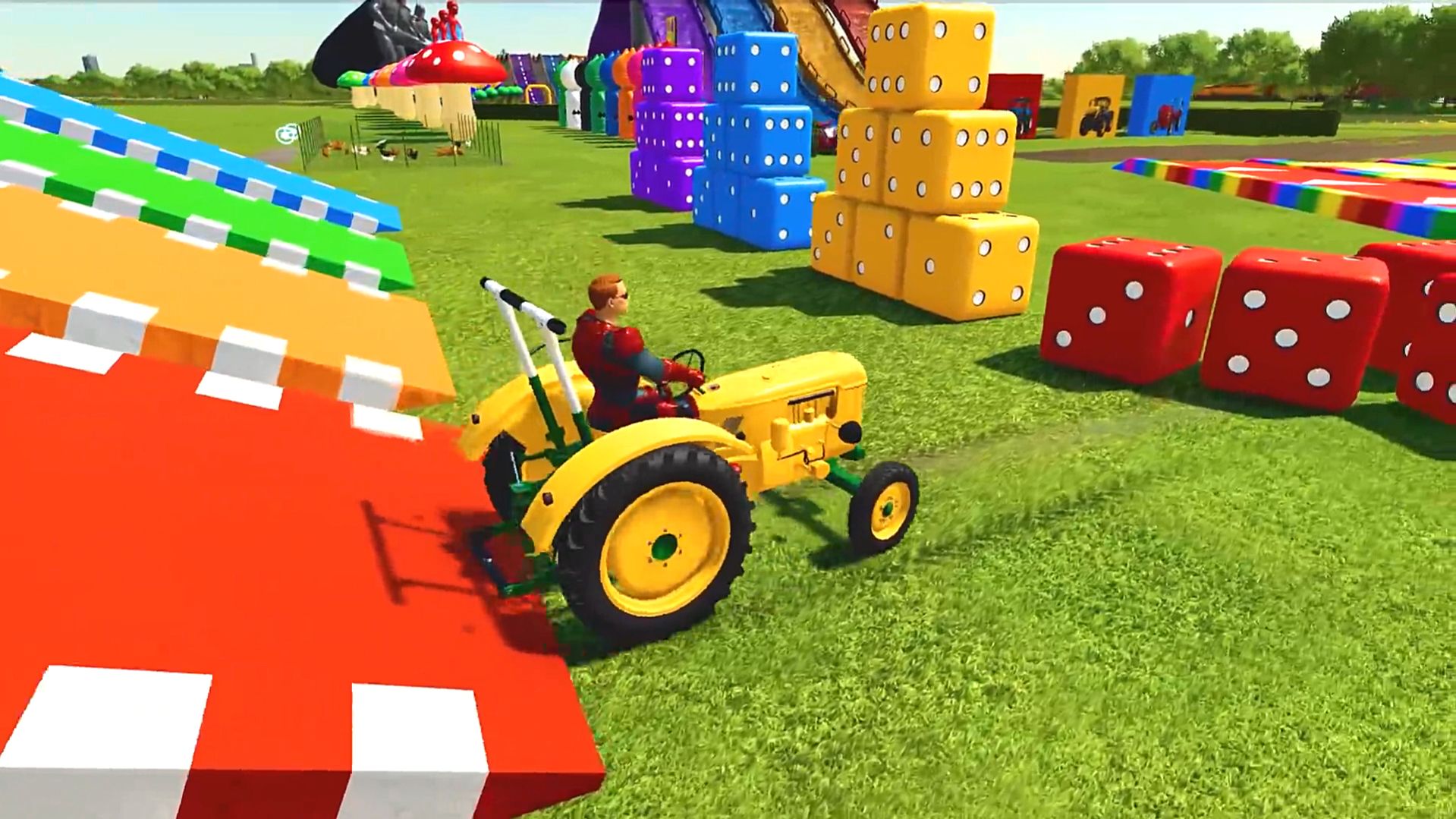 Мультики для детей. Жесткий паркур от мини до огромных экстремальных тракторов