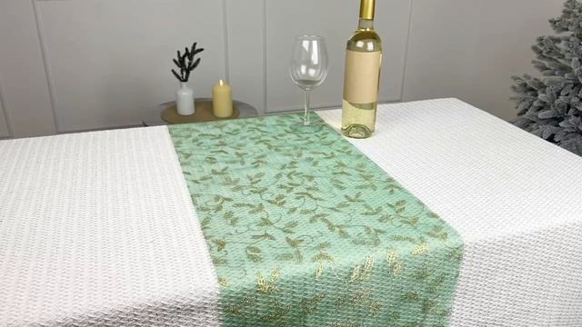 Ткань для декорирования ИЗЯЩНЫЙ ОРНАМЕНТ, веточки, тёмно-зелёная, 35x200 см, 611582-4