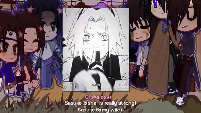 Sasuke's React To Sakura&Sarada, Gacha Reaction, Naruto, 🍅🌸🥗, Satborn
