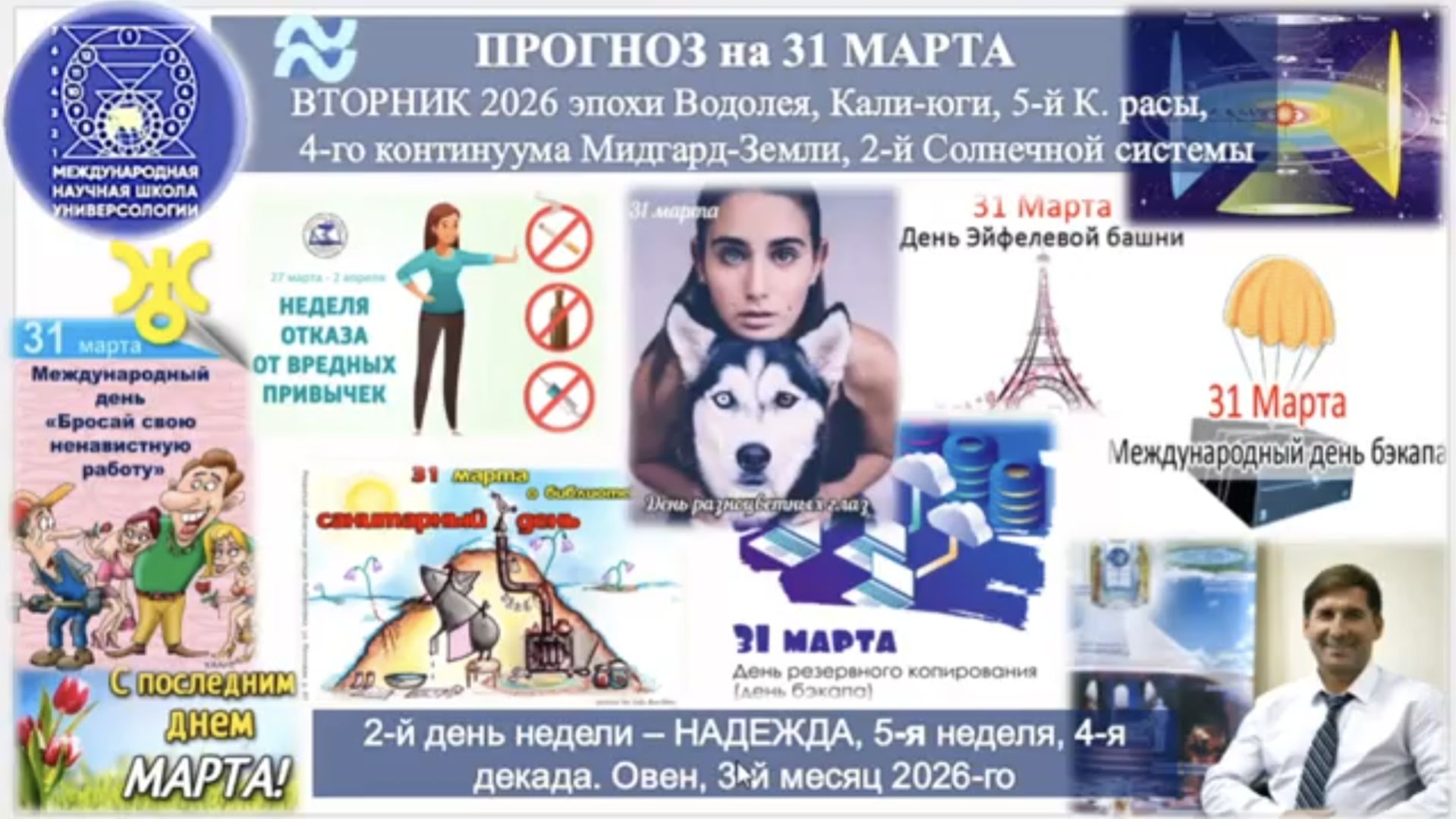 ПРОГНОЗ  на 31 МАРТА ВТОРНИК, день НАДЕЖДЫ, 2026, эпохи Водолея