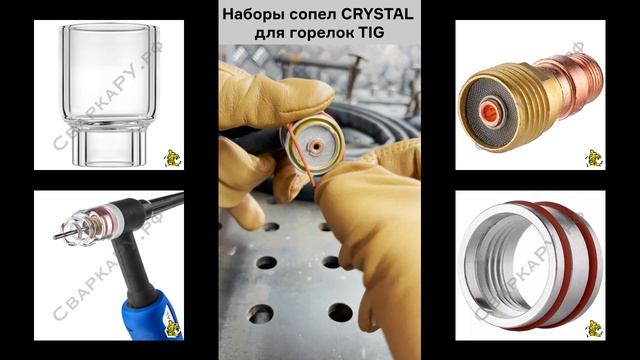Набор газовой линзы горелки TIG ПТК Crystal Правильная установка сопла на фиксатор