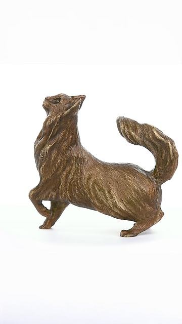 Статуэтка бронзовая "Американская кудрявая кошка". Артикул 300057. https://феникс.art