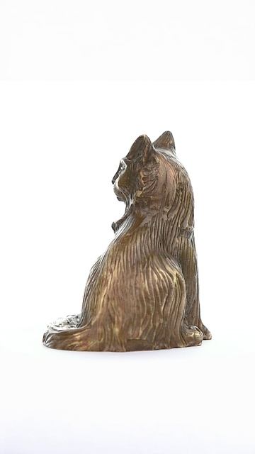 Статуэтка бронзовая "Кошка сидит". Артикул 300069. https://феникс.art