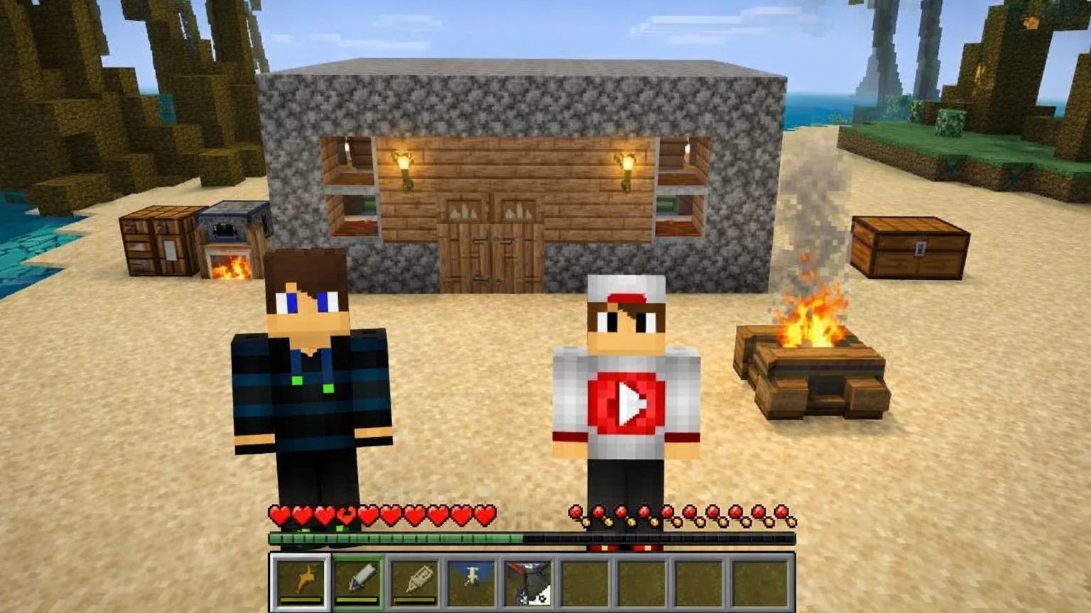 Новое Выживание на острове с Лисëнком "день-2" в майнкрафт {Белчëнок}