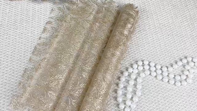 Ткань для декорирования ИЗЯЩНЫЙ ОРНАМЕНТ, колосья, кремовая, 35x200 см, 611583-4