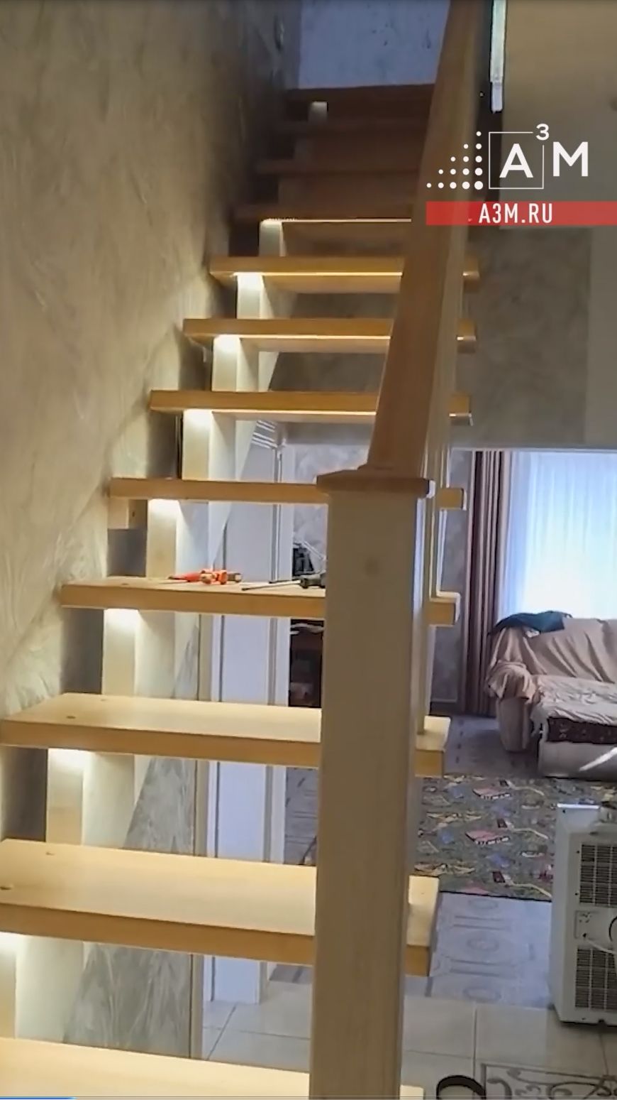 Подсветка лестницы A³M в доме | Автоматическая LED подсветка ступеней. Отзыв клиента