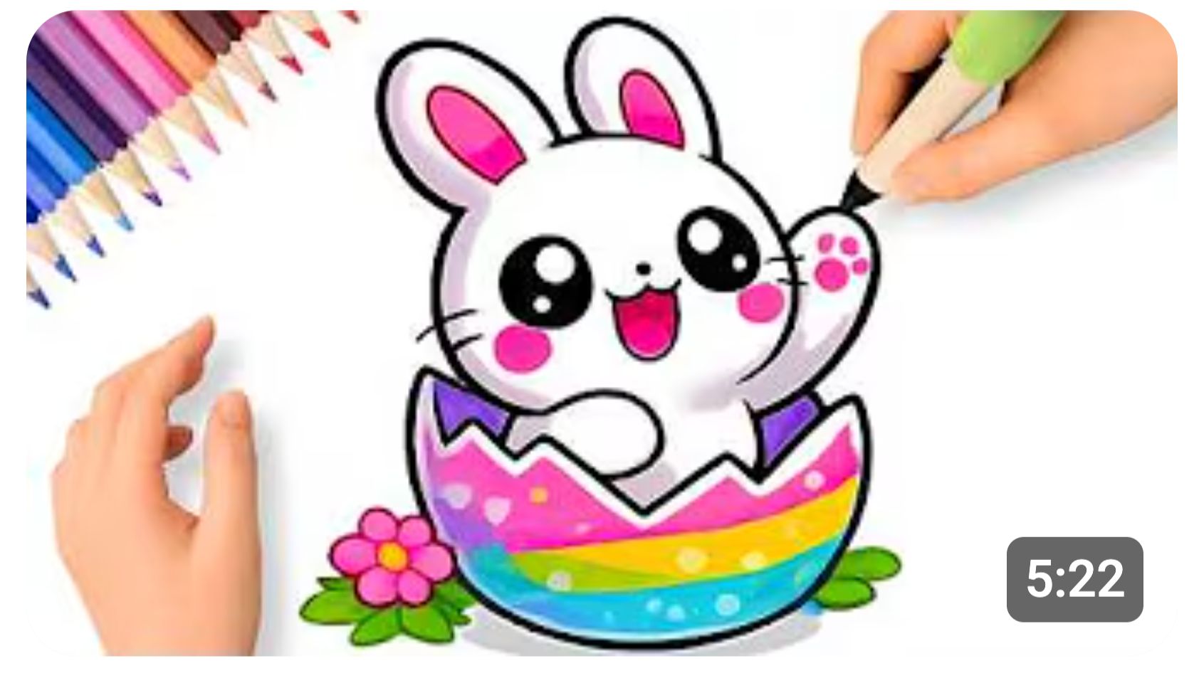 КАК НАРИСОВАТЬ МИЛОГО КРОЛИКА  К ПАСХЕ 🐰