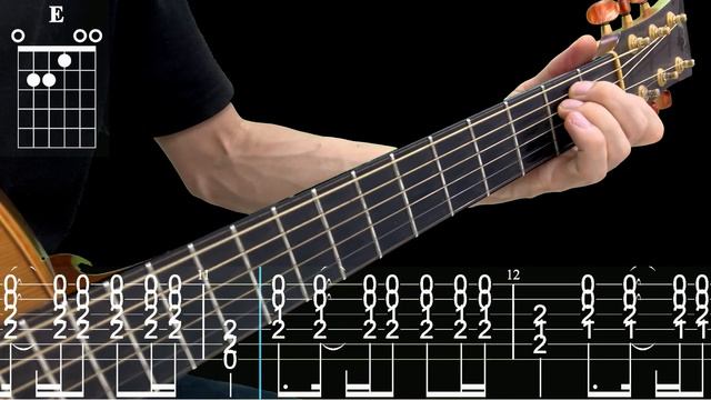 ИГРА АККОРДАМИ на Гитаре 002. Уроки Гитары. Аккорды и табы для Гитары Guitar B28