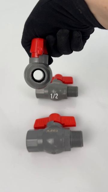 Кран шаровый пластиковый ВН (серый) PLAMIX (250шт)