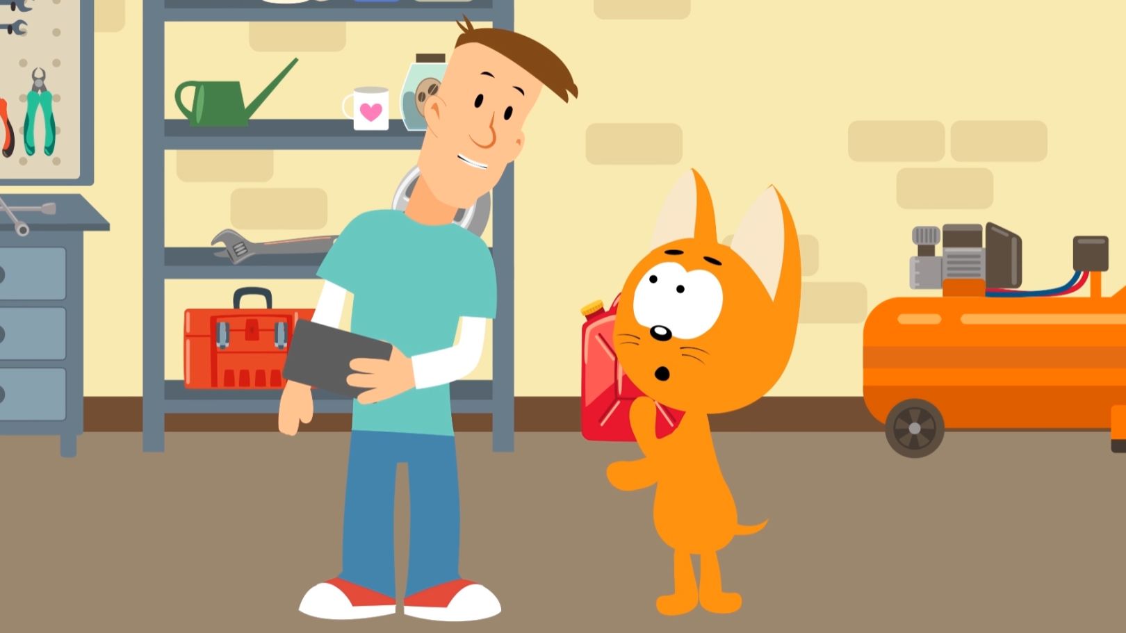 Котёнок Котэ. Волшебный гараж. Автовышка. Озвучка.