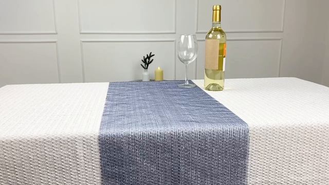 Ткань для декорирования ИЗЯЩНЫЙ ОРНАМЕНТ, полоски, голубая, 35x200 см, 611586-1