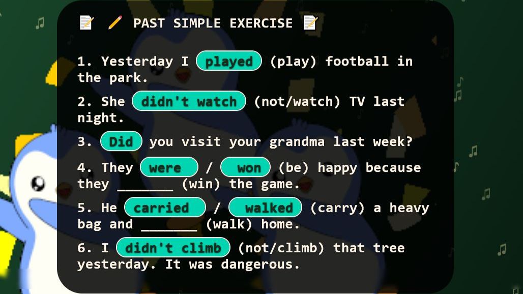 Past Simple SONG - Best SONG for kids Regular Verbs v3 +TASKS