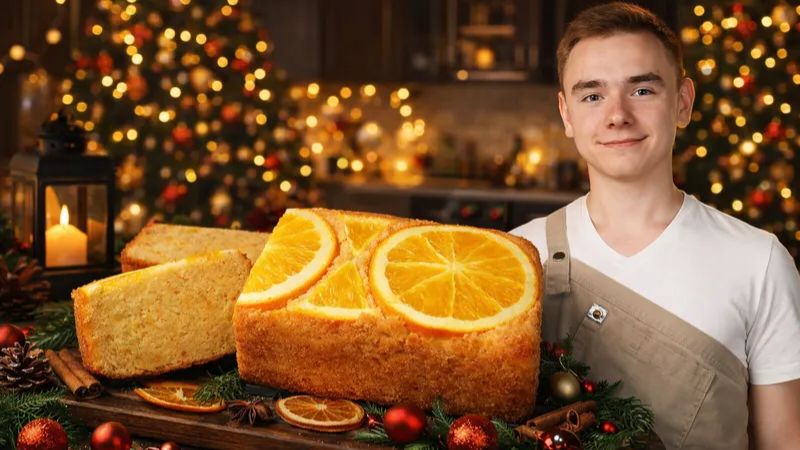 РОЖДЕСТВЕНСКИЙ КЕКС с АПЕЛЬСИНОМ и МАНДАРИНАМИ