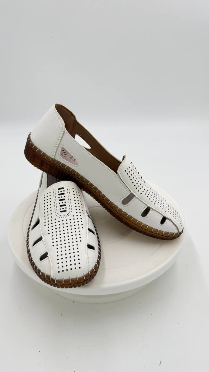 Туфли женские акваподошва CC25-601 Белый кож.зам, стелька кожа