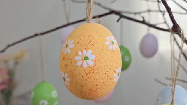 Декоративные пасхальные яйца 'Ромашковая полянка', 6 см, 12 шт., XPA21000241