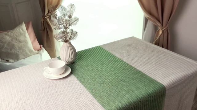 Ткань для декорирования ИЗЯЩНЫЙ ОРНАМЕНТ, полоски, тёмно-зелёная, 35x200 см, 611582-1