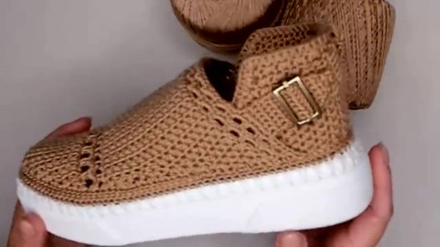 БОТИНКИ- МОКАСИНЫ ЖЕНСКИЕ ТЕПЛО И СТИЛЬНО ВЯЖЕМ КРЮЧКОМ CROCHET SHOES [get.gt] - Trim